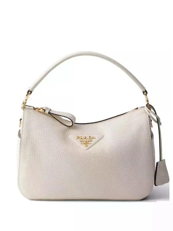 Prada Small Leather Shoulder Bag - Neutrals
