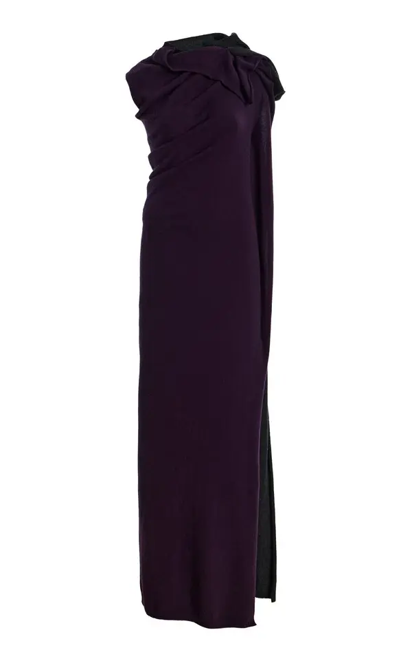 ZANKOV Melissime Merino-cashmere Maxi Dress - Purple