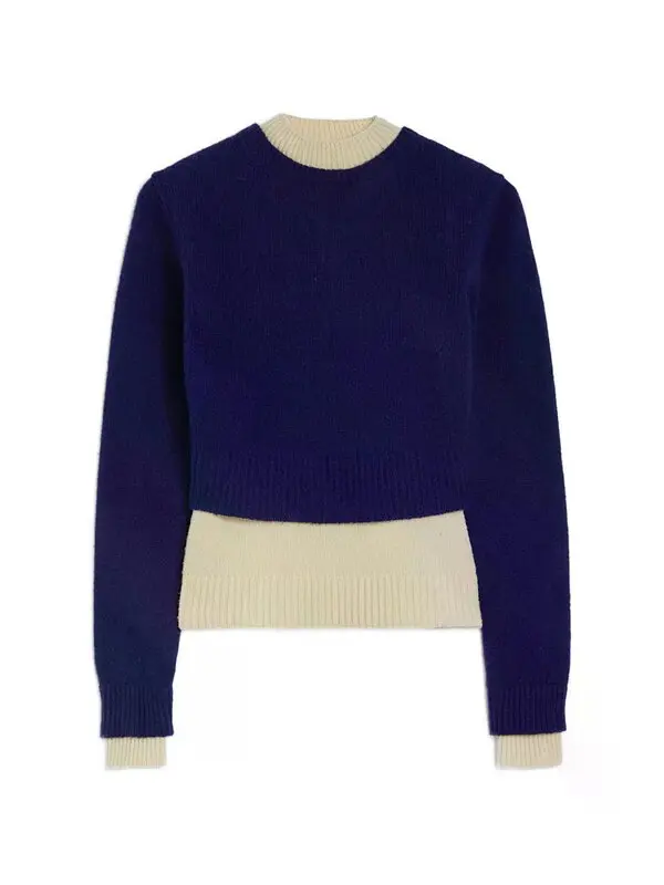 JIL SANDER Two-tone Wool Blend Sweater