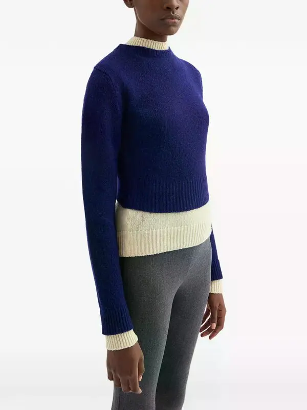 JIL SANDER Two-tone Wool Blend Sweater