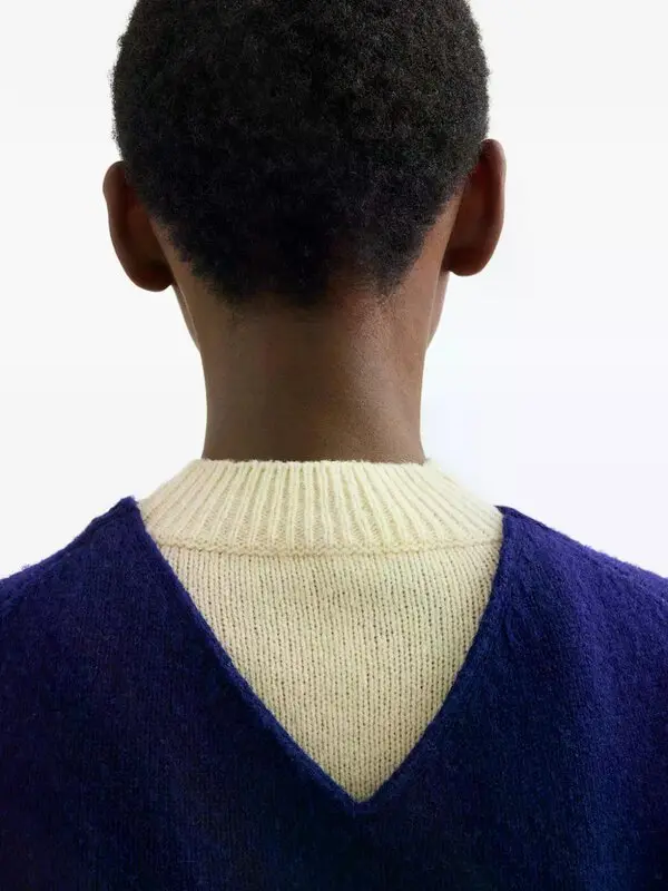 JIL SANDER Two-tone Wool Blend Sweater