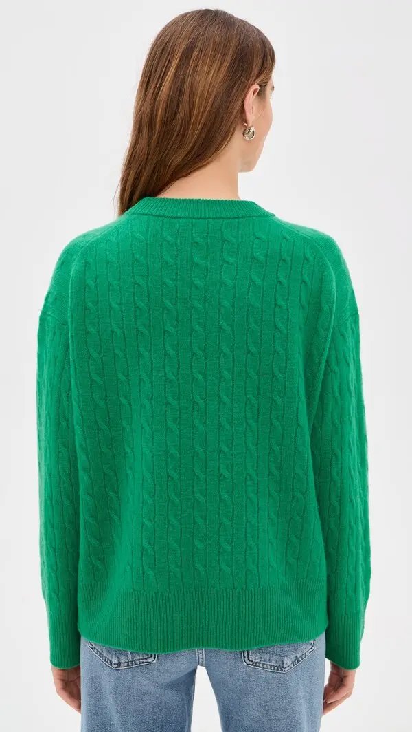 ALEX MILL Crew Neck Cable Sweater In Cashmere