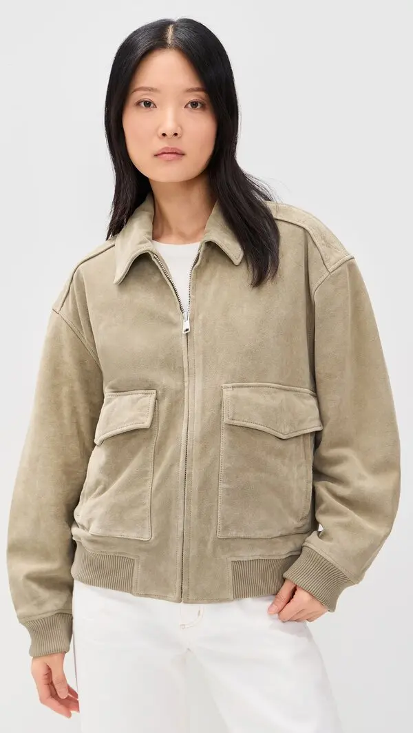 Citizens Of Humanity Vivienne Suede Jacket - Deep Olive