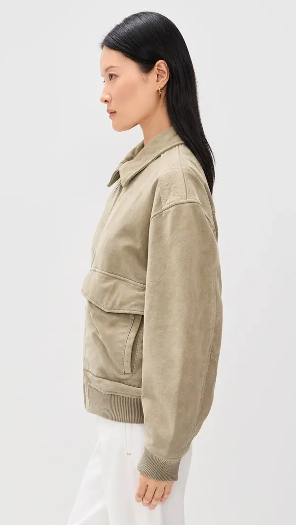Citizens Of Humanity Vivienne Suede Jacket - Deep Olive