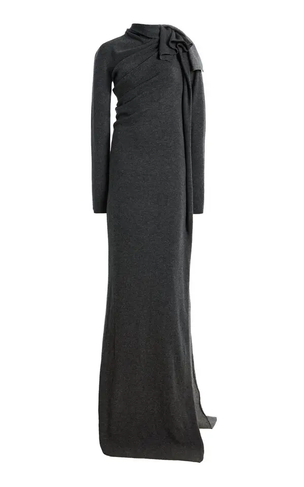 ZANKOV Magdalena Merino-cashmere Midi Dress - Grey