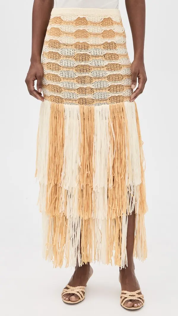 Ulla Johnson Giulietta Fringe Knit Skirt