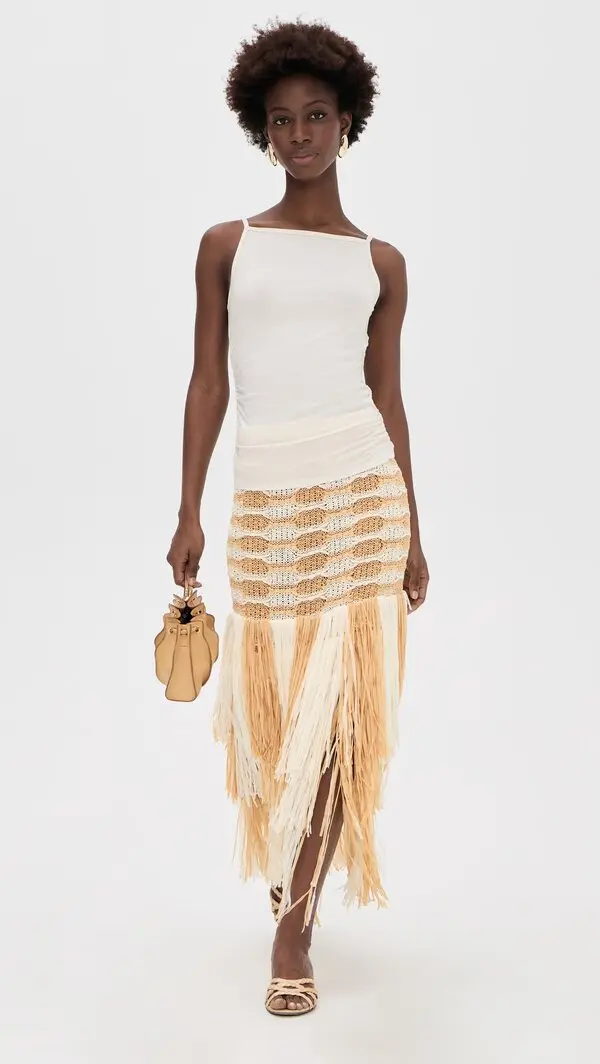 Ulla Johnson Giulietta Fringe Knit Skirt