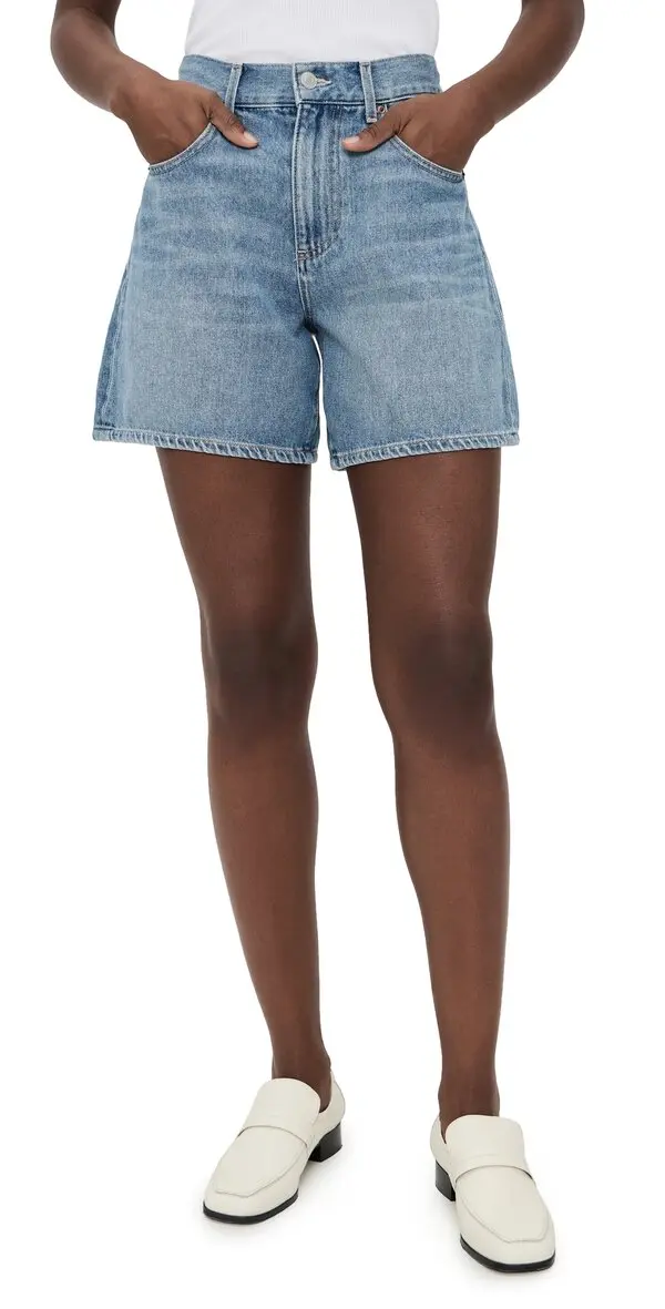 LE JEAN Frida High-rise Denim Shorts