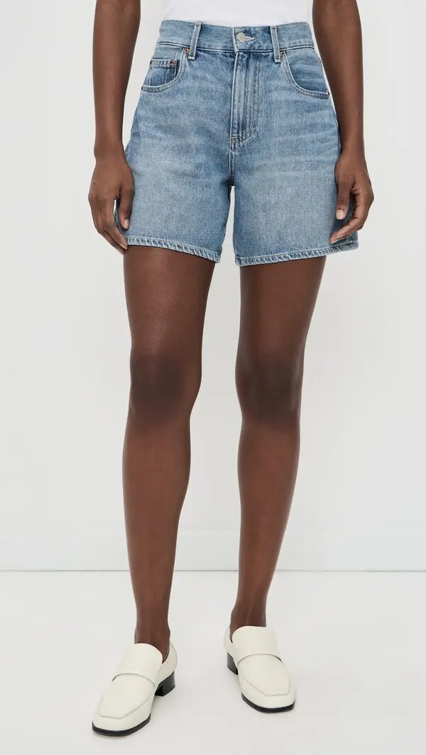 LE JEAN Frida High-rise Denim Shorts
