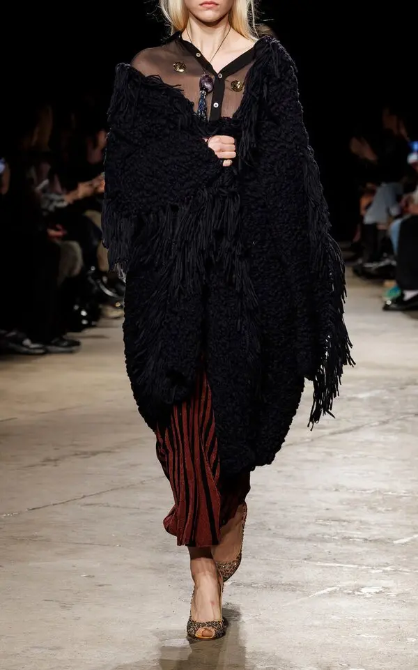 ZANKOV Wells Fringed Wool-blend Coat