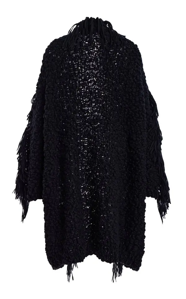 ZANKOV Wells Fringed Wool-blend Coat