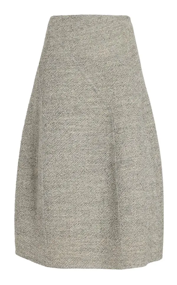 Proenza Schouler Gaelle Seamed Wool-blend Midi Skirt - Tan