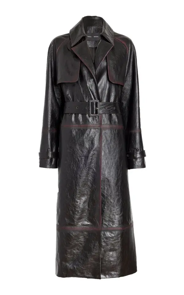 Proenza Schouler Kasia Leather Trench Coat - Black