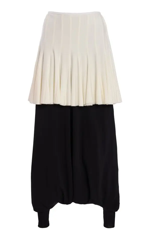 ASHLYN Lumiere Layered Pants - Black/white