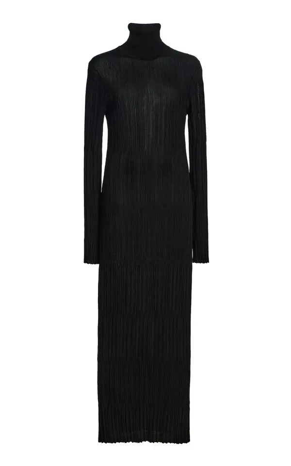 ASHLYN Florence Turtleneck Maxi Dress - Black