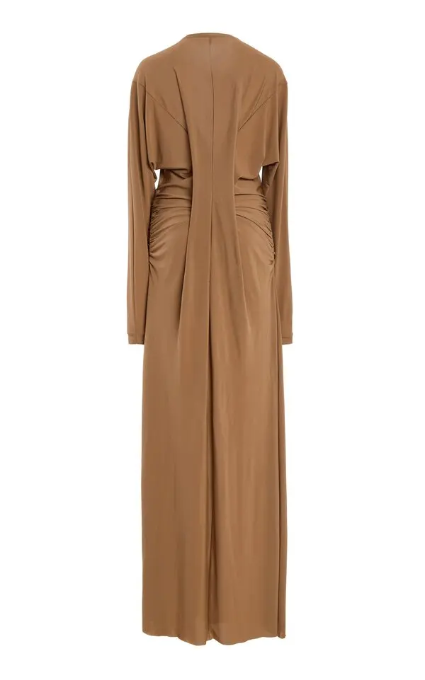 ASHLYN Devon Draped Gown - Tan