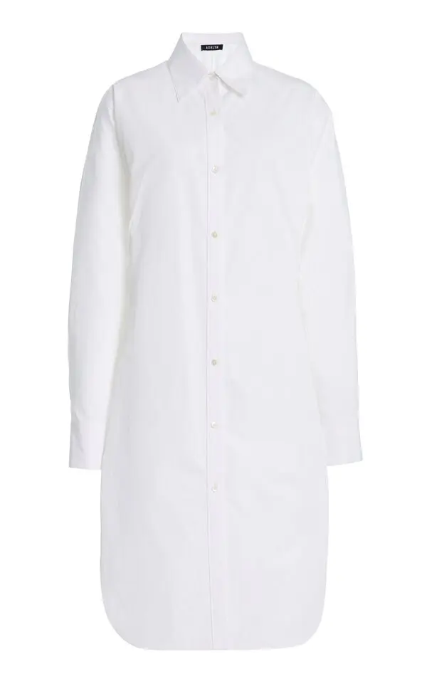 ASHLYN Bray Wool-blend Shirt Dress - White
