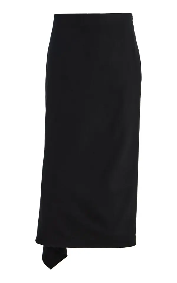 ASHLYN Shida Wool-blend Midi Skirt - Black