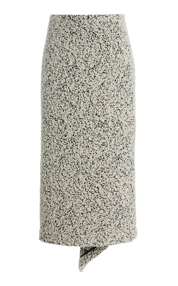 ASHLYN Shida Wool-blend Midi Skirt - White