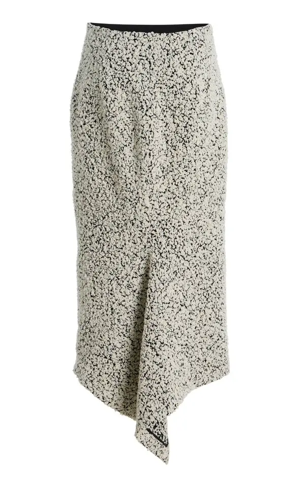 ASHLYN Shida Wool-blend Midi Skirt - White