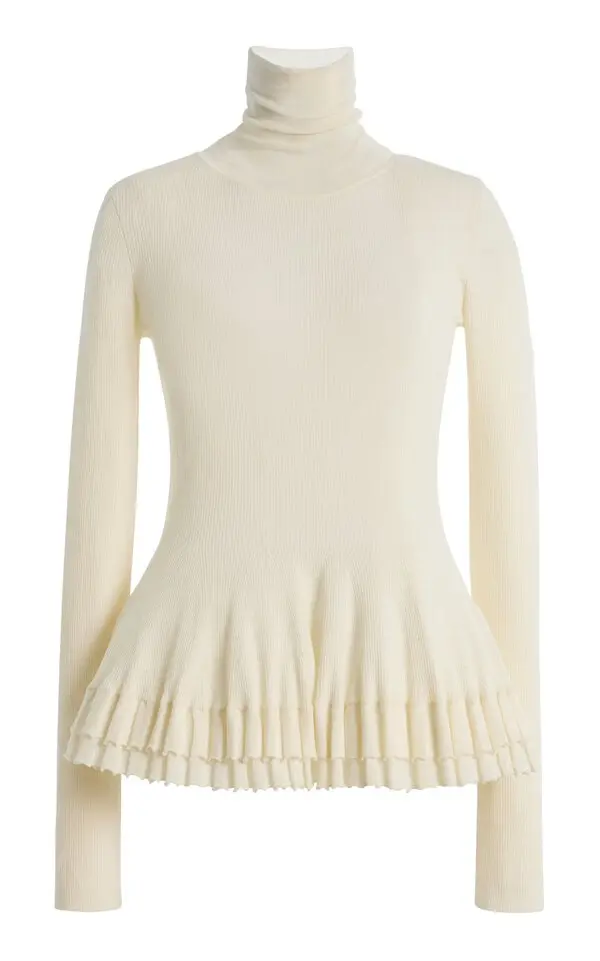 ASHLYN Merritt Merino Wool-silk Turtleneck - Ivory
