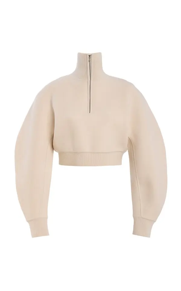 ASHLYN Vale Half-zip Merino Wool Sweater - Ivory