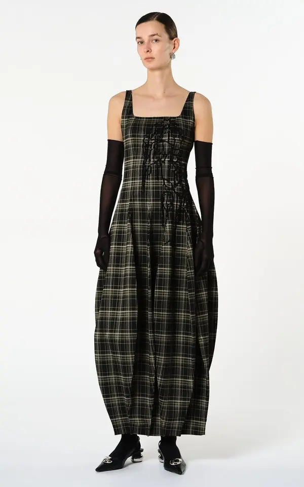 CHORUS Lucien Plaid Maxi Dress