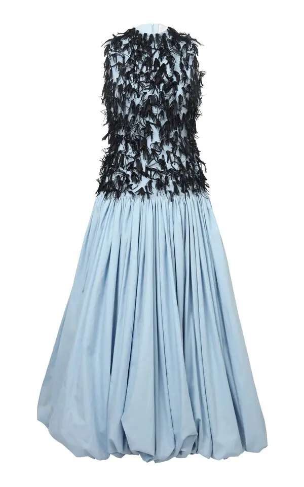 CHORUS Nadia Cotton Maxi Dress With Feather Embellishment