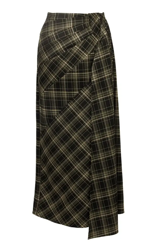 CHORUS Leandra Plaid Midi Skirt