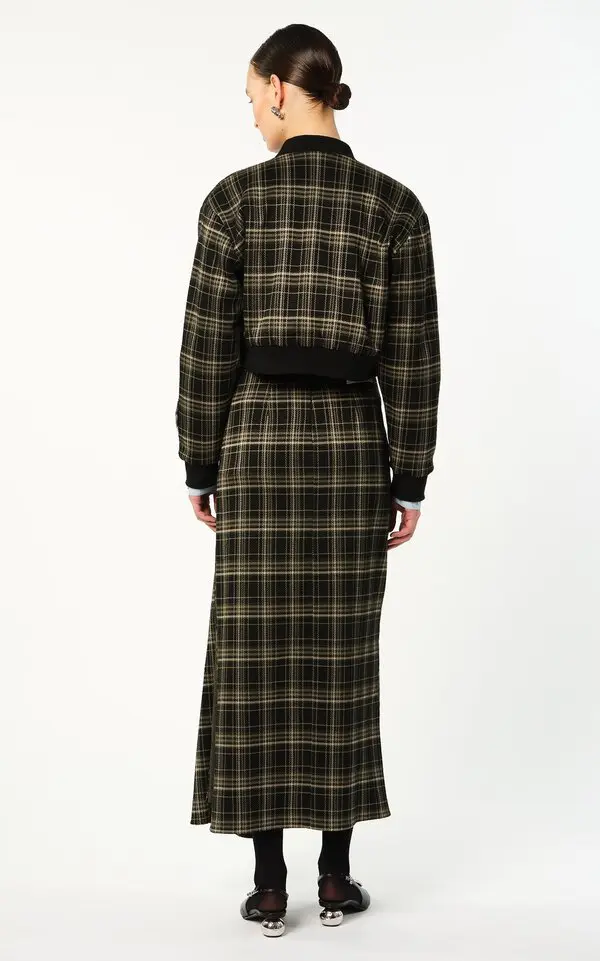 CHORUS Leandra Plaid Midi Skirt