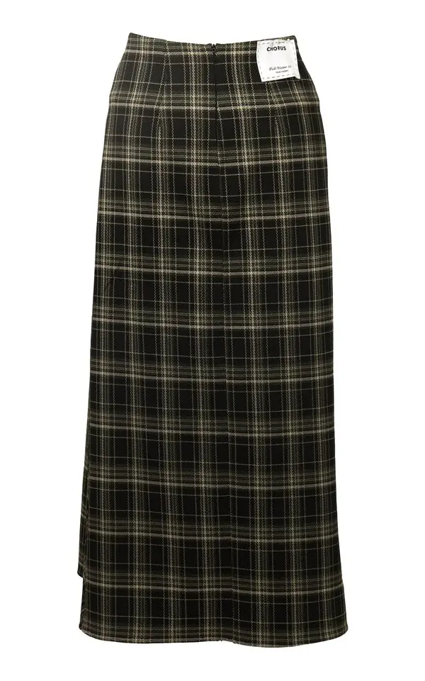 CHORUS Leandra Plaid Midi Skirt