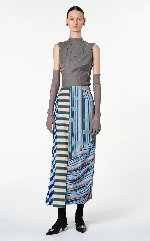 CHORUS Miranda Patchwork Midi Skirt