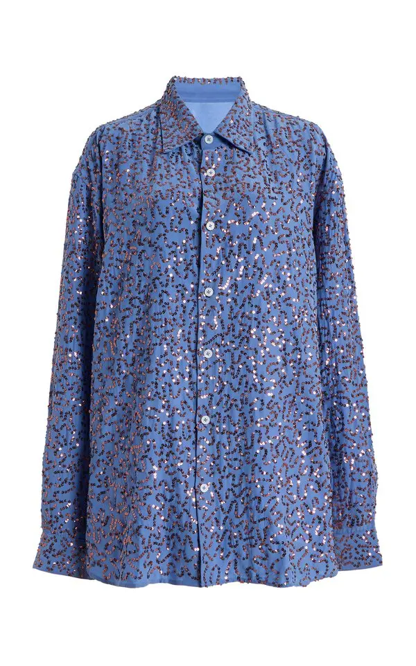 ZANKOV Antonio Silk Shirt - Blue