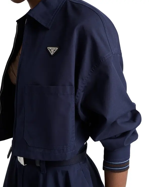Prada Poplin Blouson Jacket - Blue