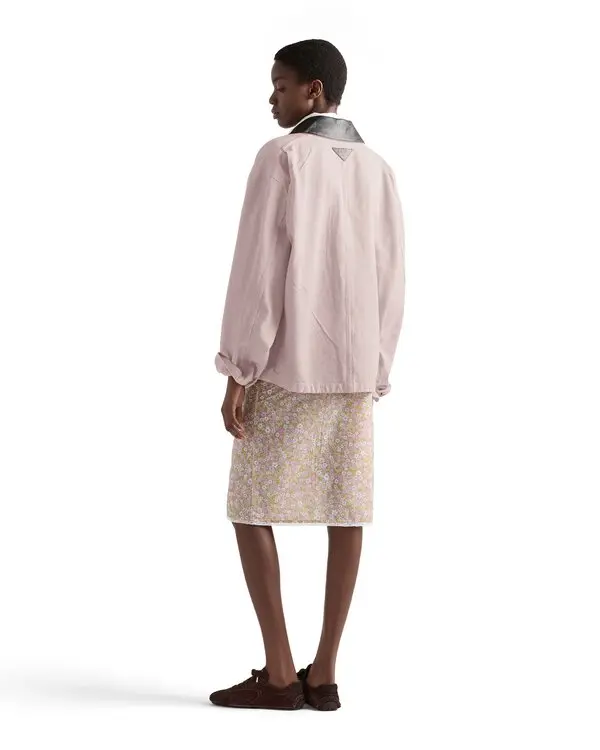 Prada Floral Print Re-nylon Midi-skirt - Pink