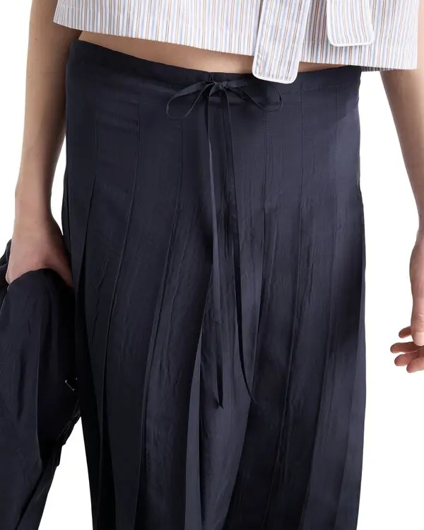 Prada Pleated Silk Midi-skirt
