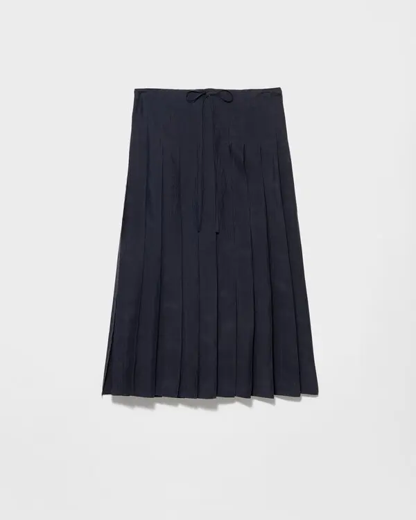 Prada Pleated Silk Midi-skirt