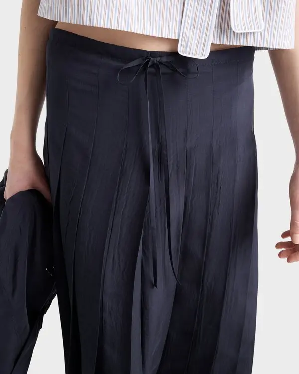 Prada Pleated Silk Midi-skirt