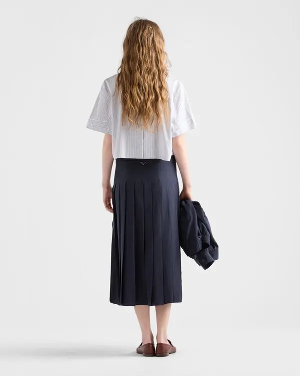 Prada Pleated Silk Midi-skirt