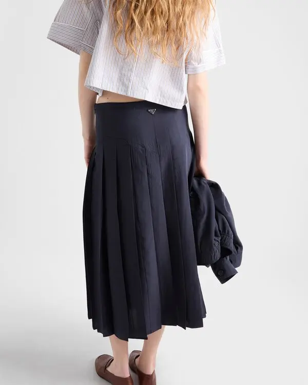 Prada Pleated Silk Midi-skirt