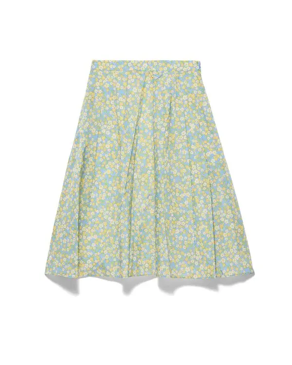 Prada Floral Print Re-nylon Skirt - Yellow