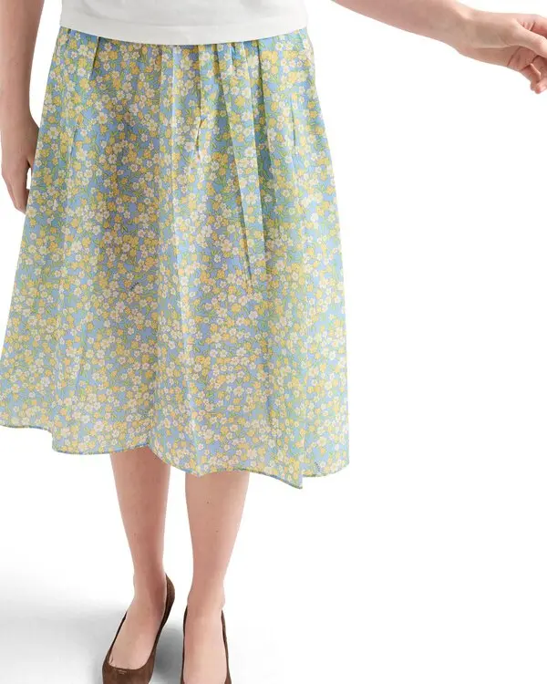 Prada Floral Print Re-nylon Skirt - Yellow