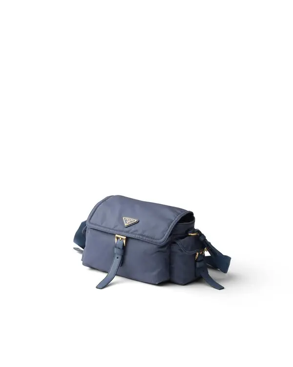 Prada Explore Medium Re-nylon Shoulder Bag With Flap - Blue