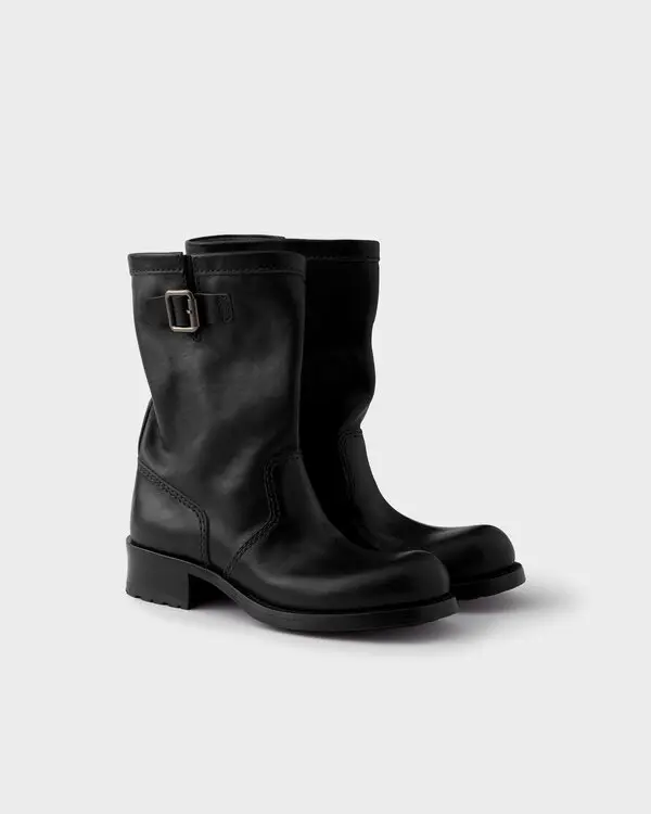 Prada Leather Mid-calf Boots