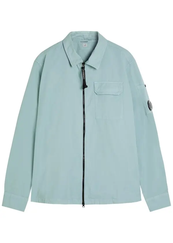 C.P. COMPANY Logo Cotton Overshirt - Silver