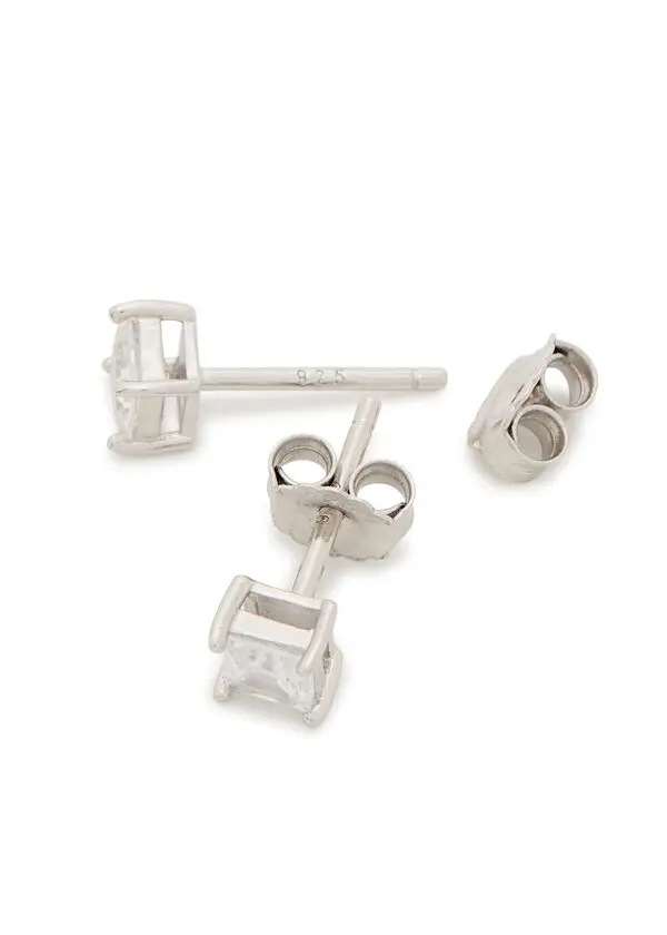 CERNUCCI Iced Micro Square Stud Earrings