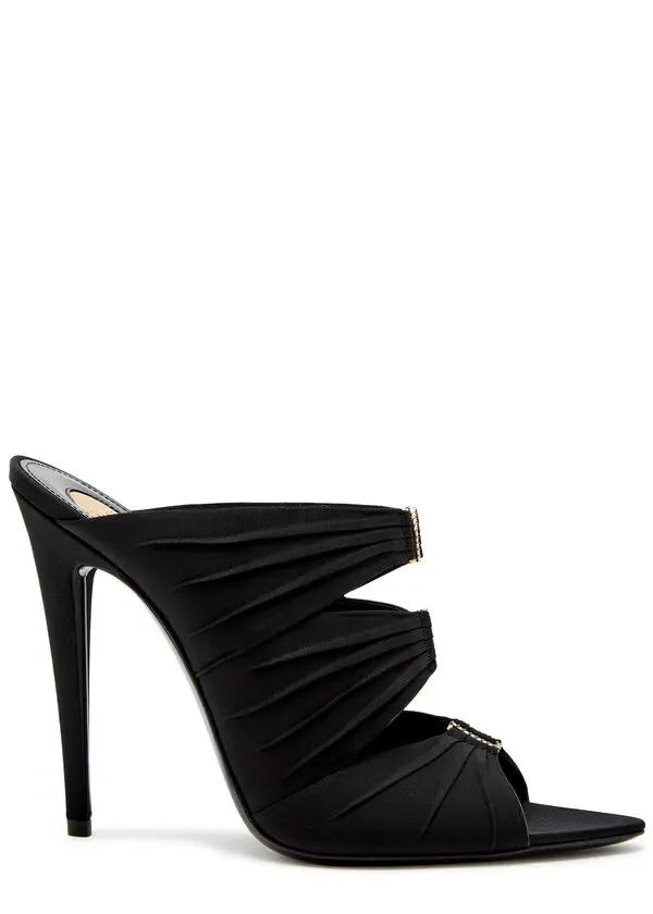 Saint Laurent Emilie 110 Satin-crepe Mules - Black
