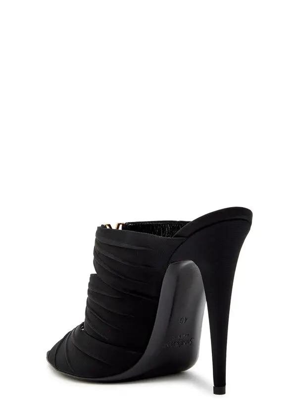 Saint Laurent Emilie 110 Satin-crepe Mules - Black