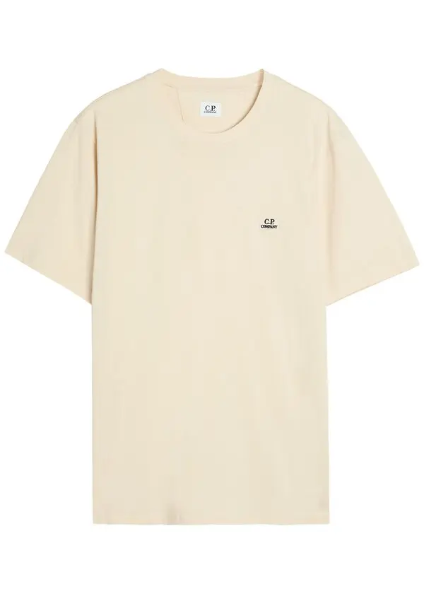 C.P. COMPANY Logo-appliquéd Cotton T-shirt - Beige