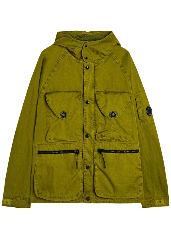 C.P. COMPANY Panama Goggle Hooded Woven Jacket - Green